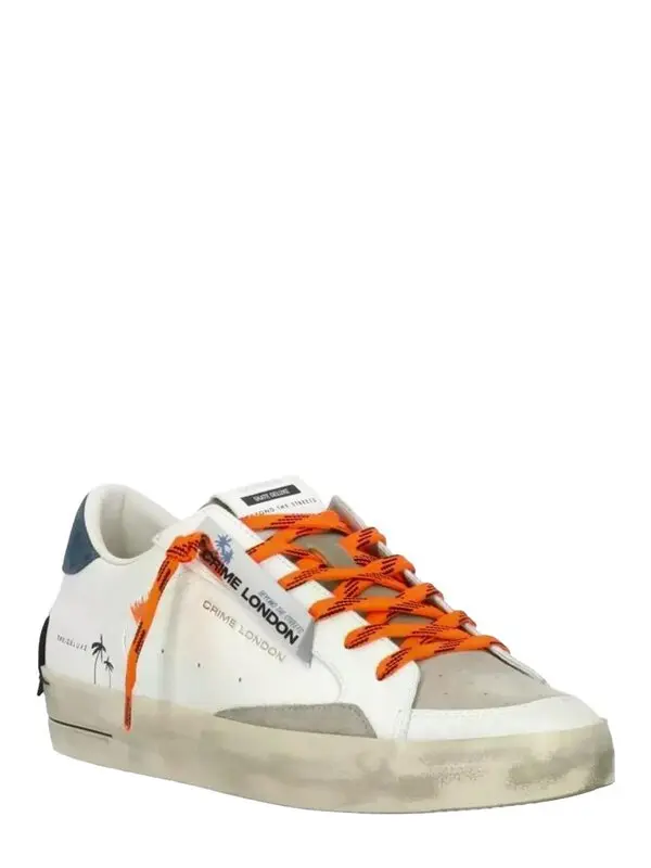 CRIME LONDON Sk8 Deluxe Panelled Lace-up Sneakers - White