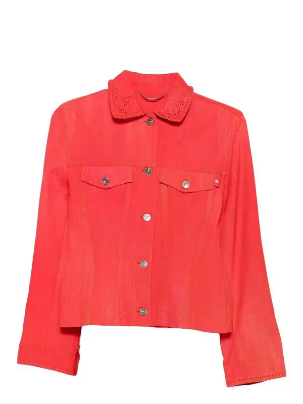 Ermanno Scervino Coral Jacket With Pointelle Detailing - Red