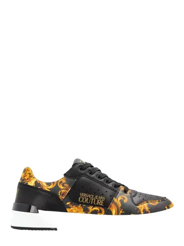 Versace Barocco-print Sneakers - Black