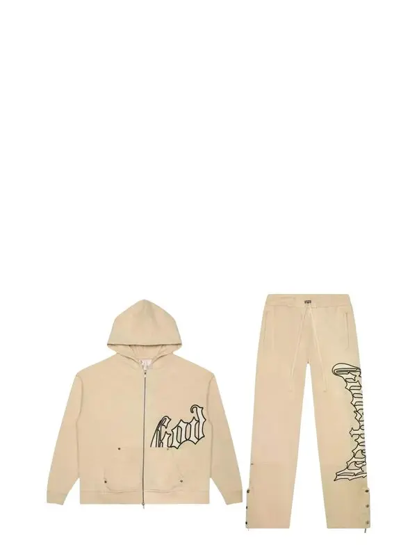 GODSPEED Stripe-trim Jersey Tracksuit - Neutrals
