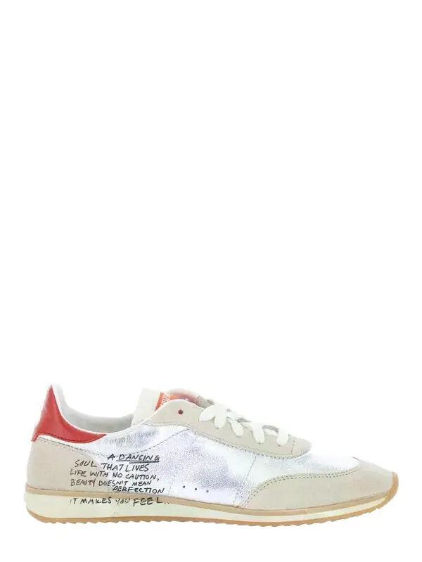 Patrizia Pepe Running Skin Laminated Sneakers - Silver