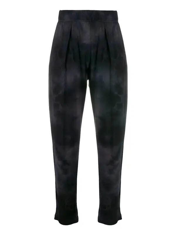 Raquel Allegra Tie-dye Cotton Sweatpants - Black