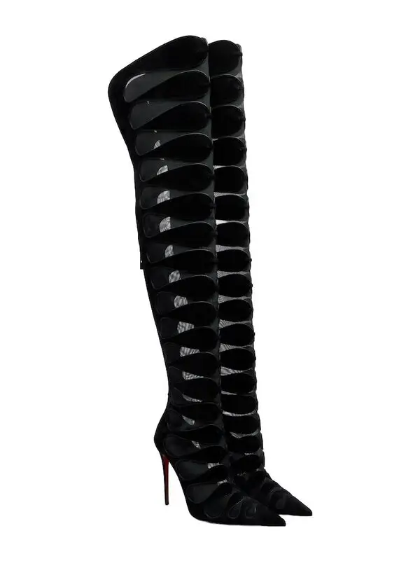 CHRISTIAN LOUBOUTIN Circus Max Botta Alta 100 Over-the-knee Boots - Black