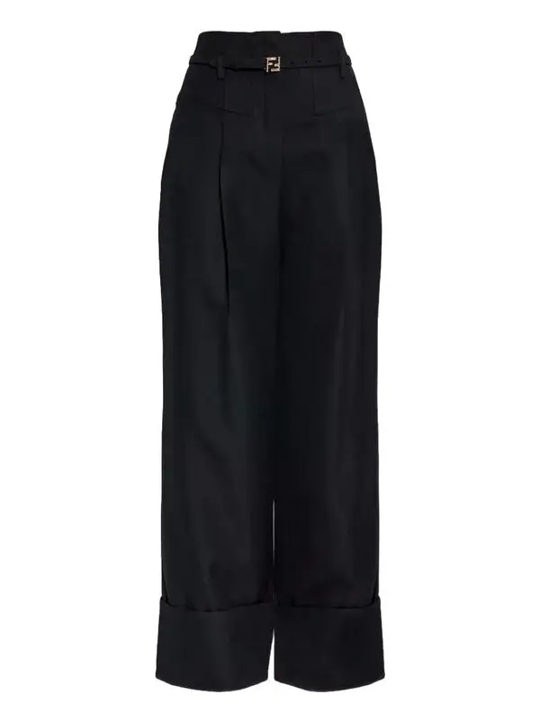 Fendi Poudre Wool Trousers - Black