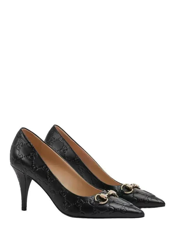 Gucci 8.5cm Horsebit-appliqué Pumps - Black