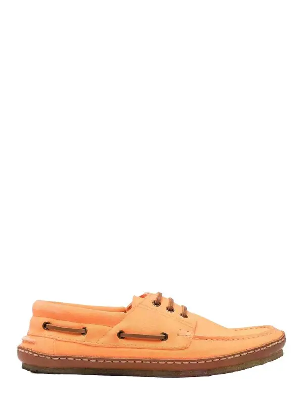 Saint Laurent Calf Leather Boat Shoes - Orange