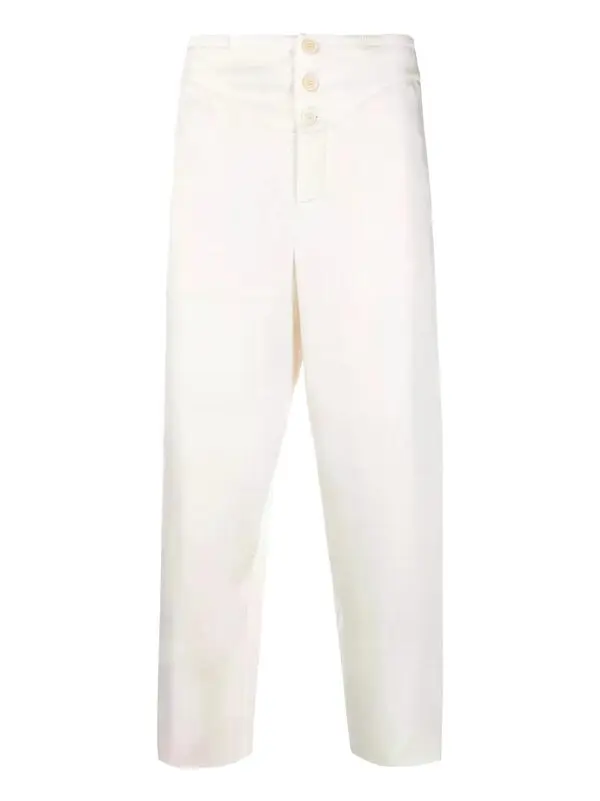 Saint Laurent Buttoned Slim Trousers - Neutrals