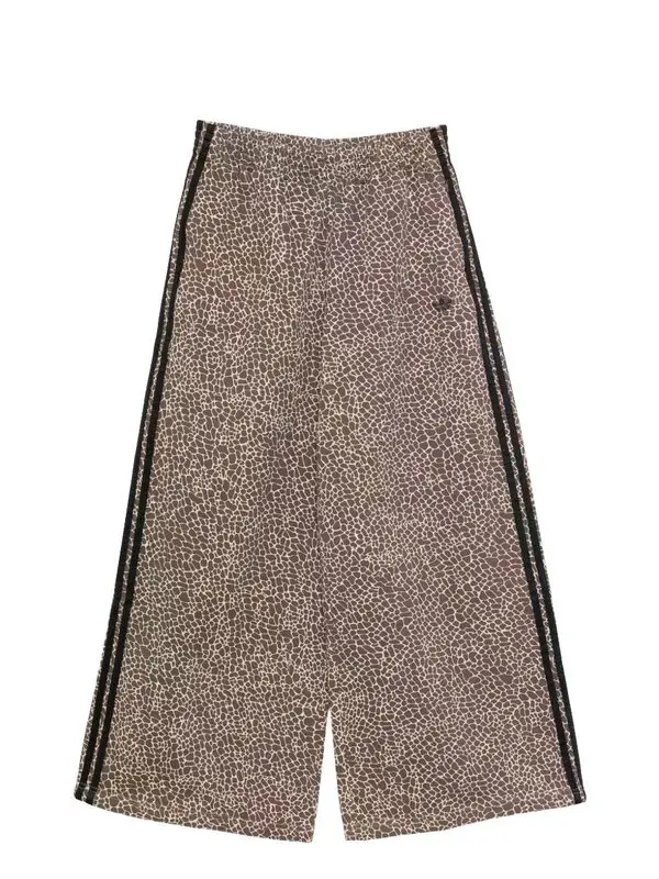 Adidas Wide Leg Track Pants With Leopard Print - Neutrals