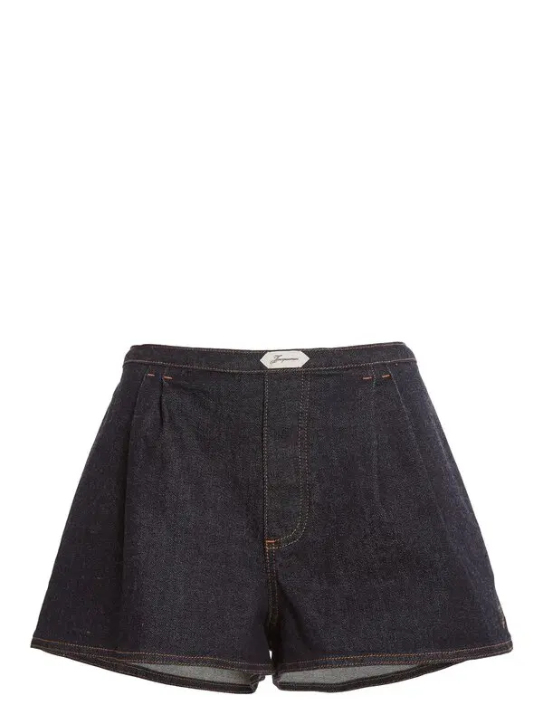 Jacquemus The De-nîmes Amelo Cotton Shorts - Navy