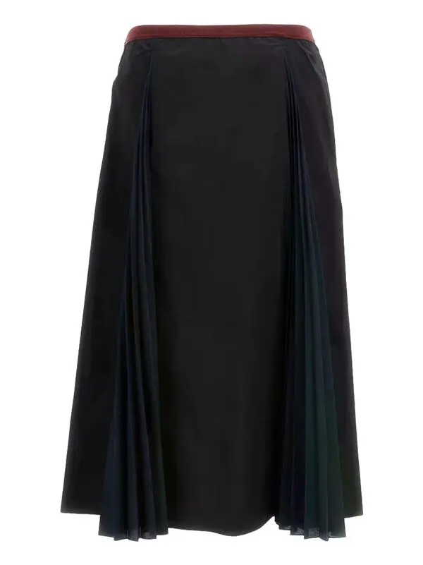 Plan C Pleated Midi Skirt - Black