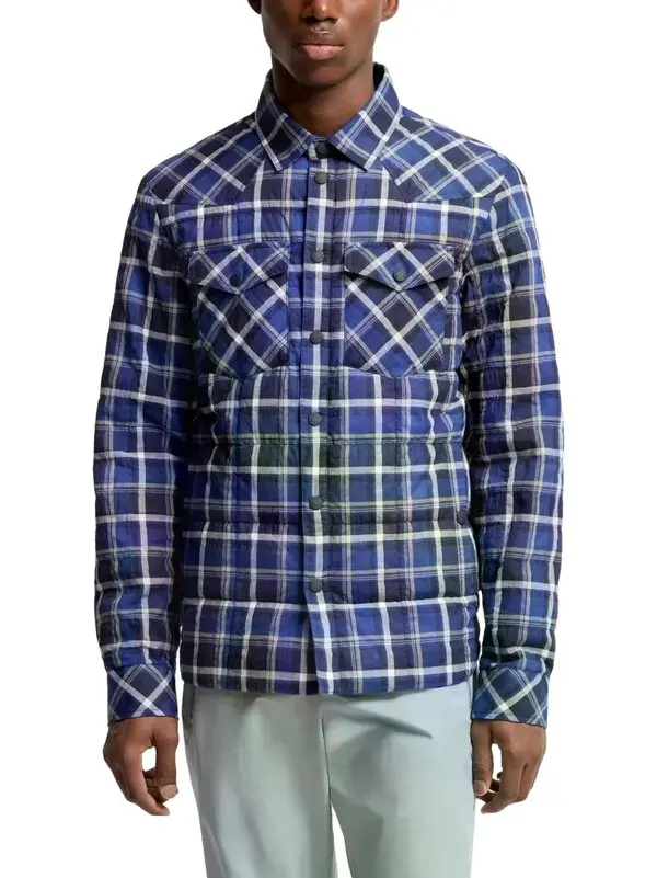 Moncler Gelt Plaid Quilted Jacket - Blue