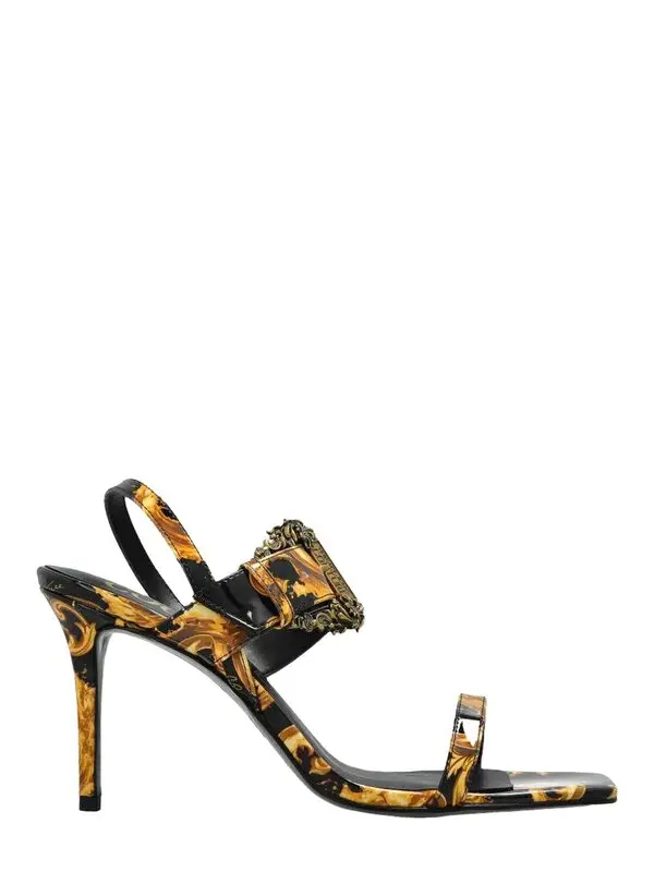 Versace Patterned Sandals With Buckle Detail - Black