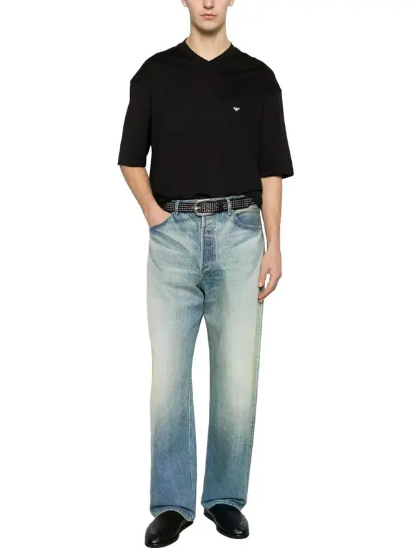 Emporio Armani V-neck Logo T-shirt - Black