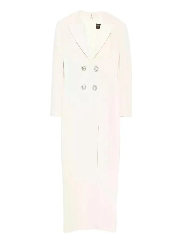 SIMONA CORSELLINI Embellished Split Dress - Neutrals