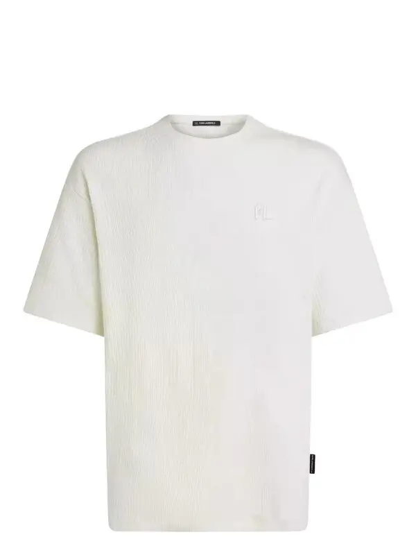 Karl Lagerfeld Textured Monogram T-shirt - Neutrals