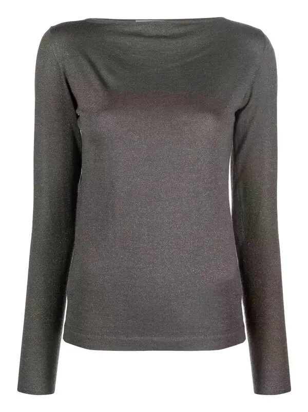 Brunello Cucinelli Cashmere-silk Blend Knit Top - Grey