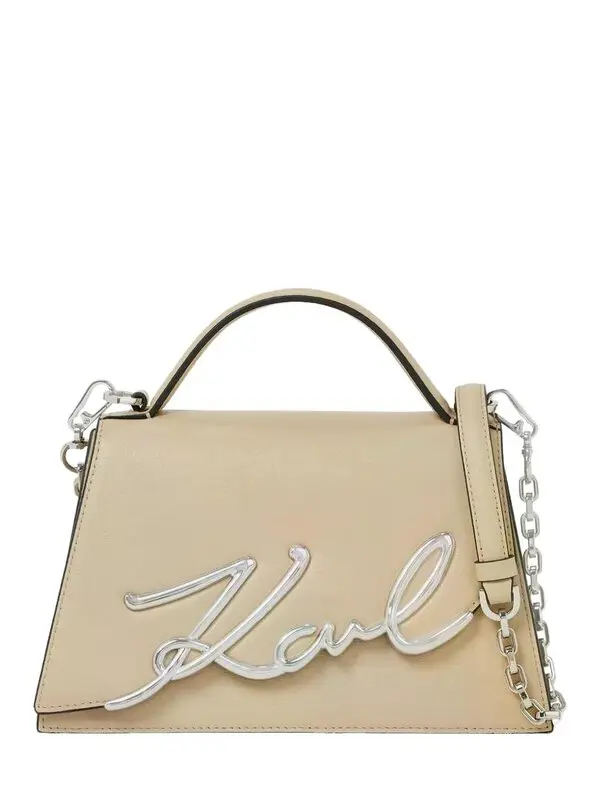 Karl Lagerfeld Medium K/signature Cross Body Bag - Neutrals