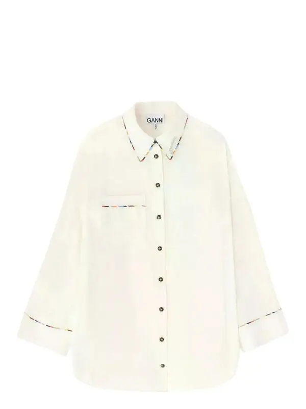 GANNI Buttoned Pocket Shirt - Neutrals