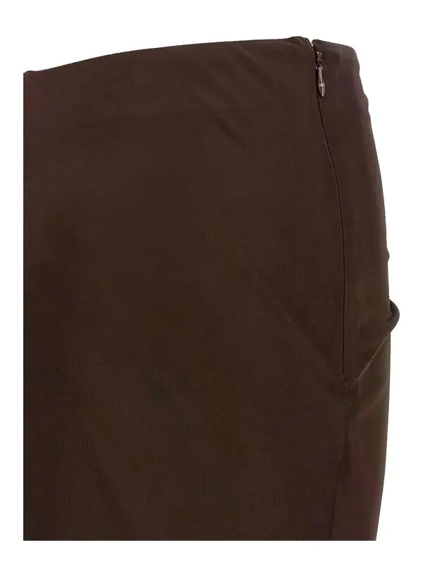Elisabetta Franchi Knot Split Maxi Skirt - Brown