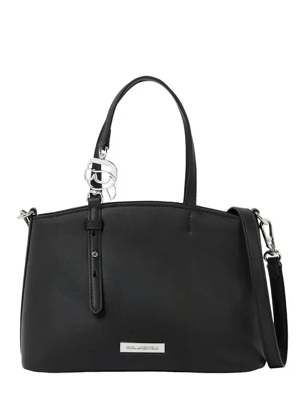 Karl Lagerfeld Small Logo Plaque Tote Bag - Black