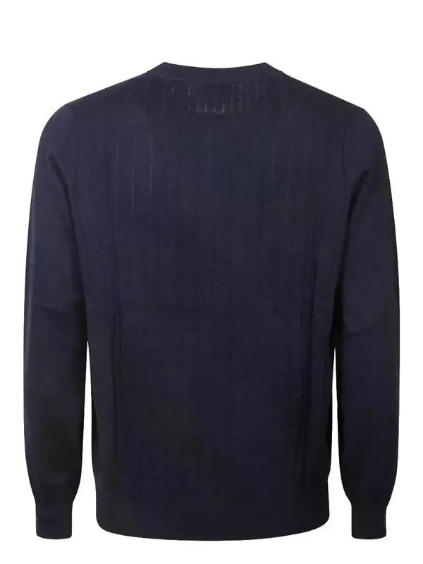Brunello Cucinelli Ribbed Knit Crew Neck Long Sleeve Sweater - Blue