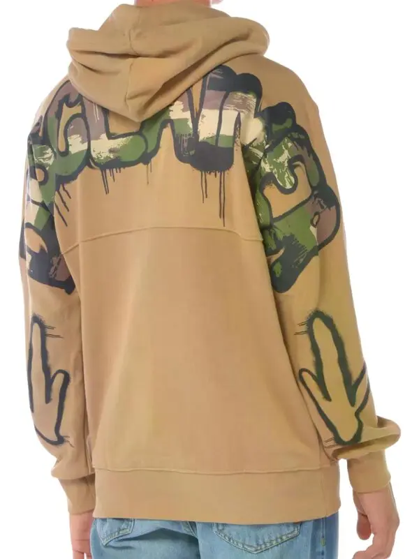 DISCLAIMER Graffiti-print Hoodie - Brown