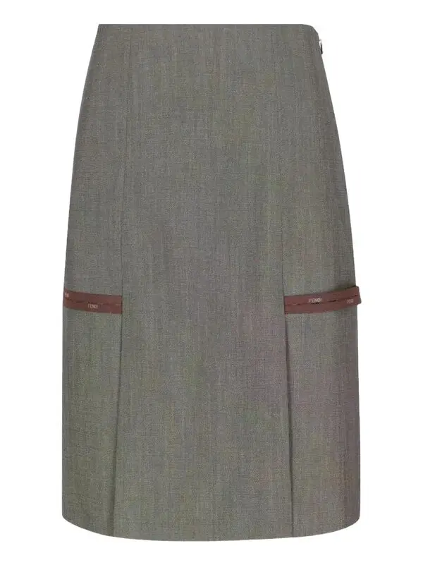 Fendi Straight Midi Skirt - Grey