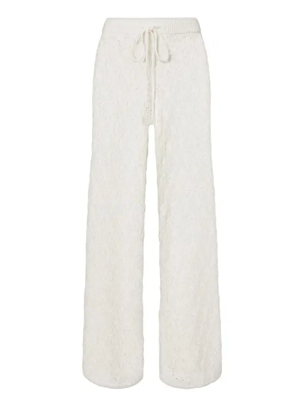 Faithfull The Brand Fio Pointelle Cotton Wide-leg Trousers - White