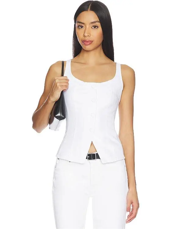 DL1961 Lisa Denim Top - White