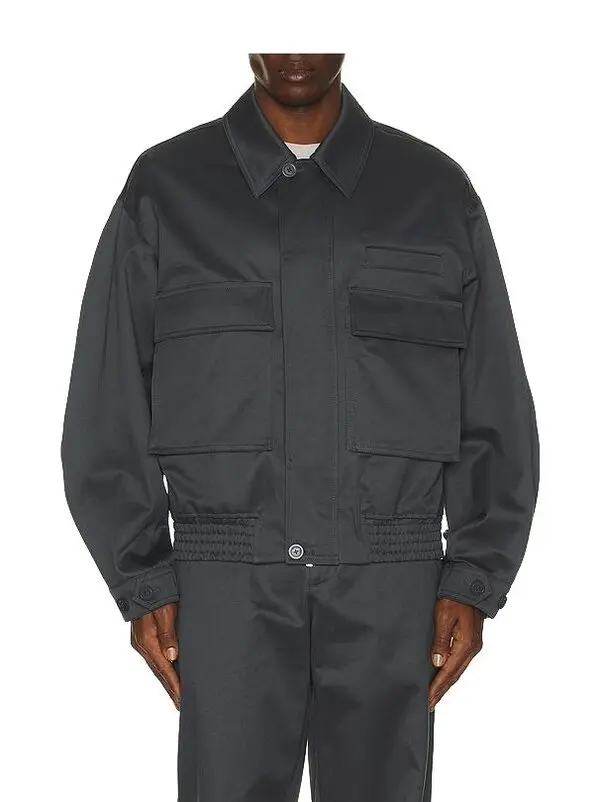 Helmut Lang Shirt Bomber Jacket - Slate