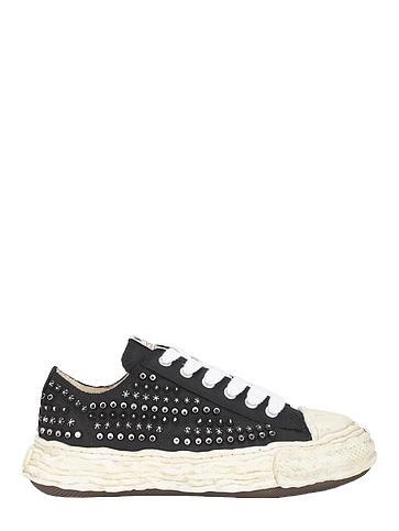 Mihara Yasuhiro Peterson 23original Sole Studded Paint Canvas Low Top Sneaker - Black