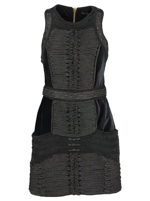 Balmain X H&m Rope-embellishments Mini Dress - Black
