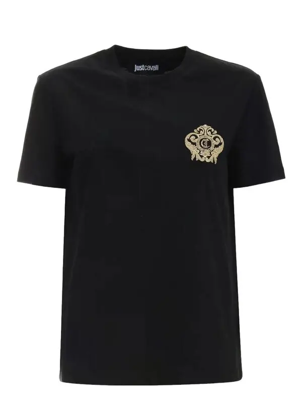 Just Cavalli Embellished Round Neck T-shirt - Black