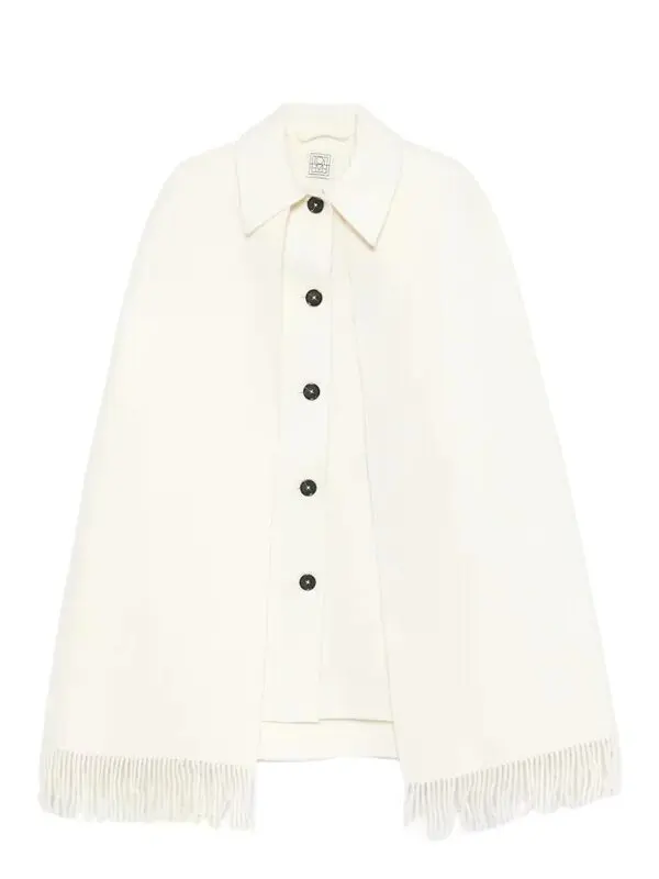 TOTEME Fringed-hem Coat - Neutrals