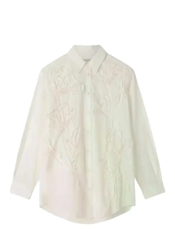 LEE MATHEWS Monty Floral Appliqué Shirt - Neutrals
