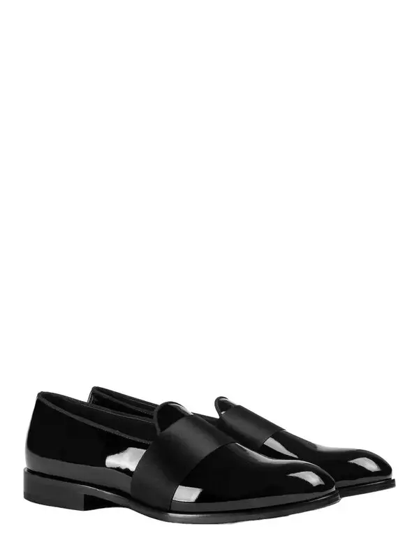 DOUCAL'S Patent-leather Band Slipper Loafers - Black