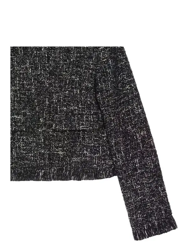 MSGM Frayed Bouclé Jacket - Black