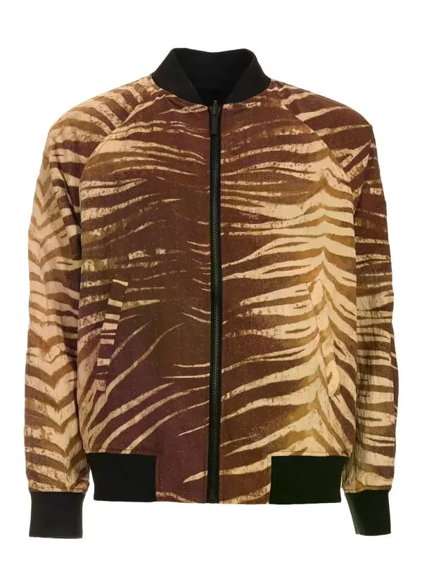 Just Cavalli Tiger Print Bomber Jacket - Brown