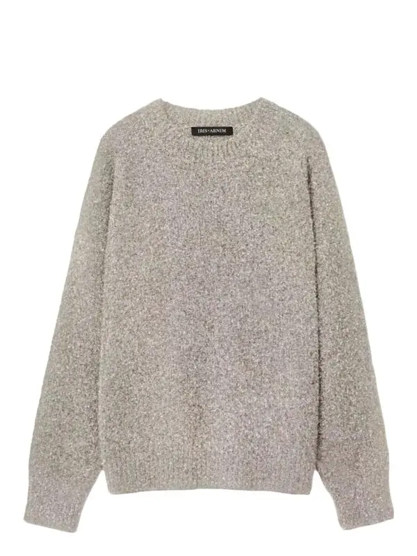 Iris Von Arnim Long Sleeve Crew Neck Sweater - Grey