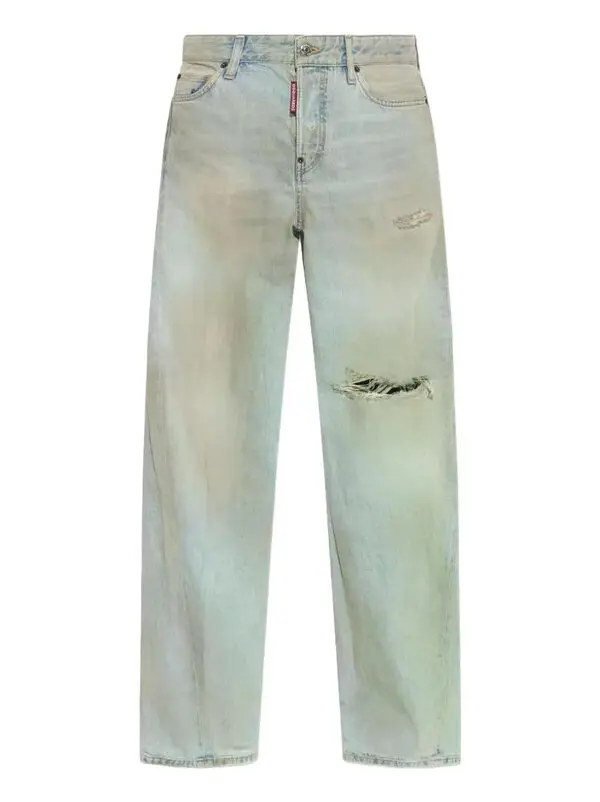 Dsquared2 Wide-leg Ripped Jeans - Blue