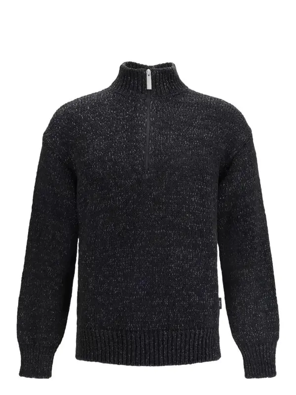 Herno Half-zip Sweater With Zip Collar - Black