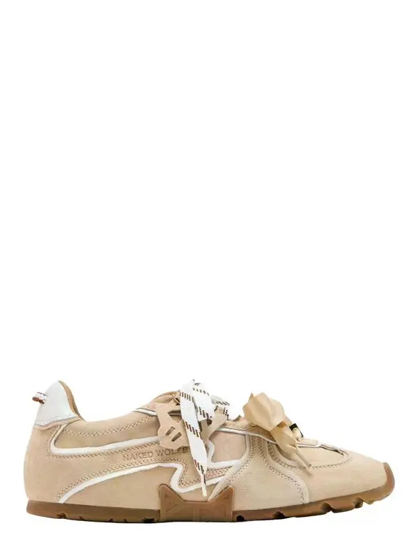 NAKED WOLFE Adorad Lace-up Sneakers With Bow Detail - Neutrals