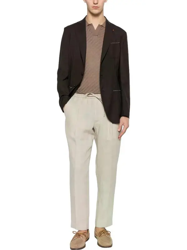 BRIGLIA 1949 Drawstring Pleated Trousers - Neutrals