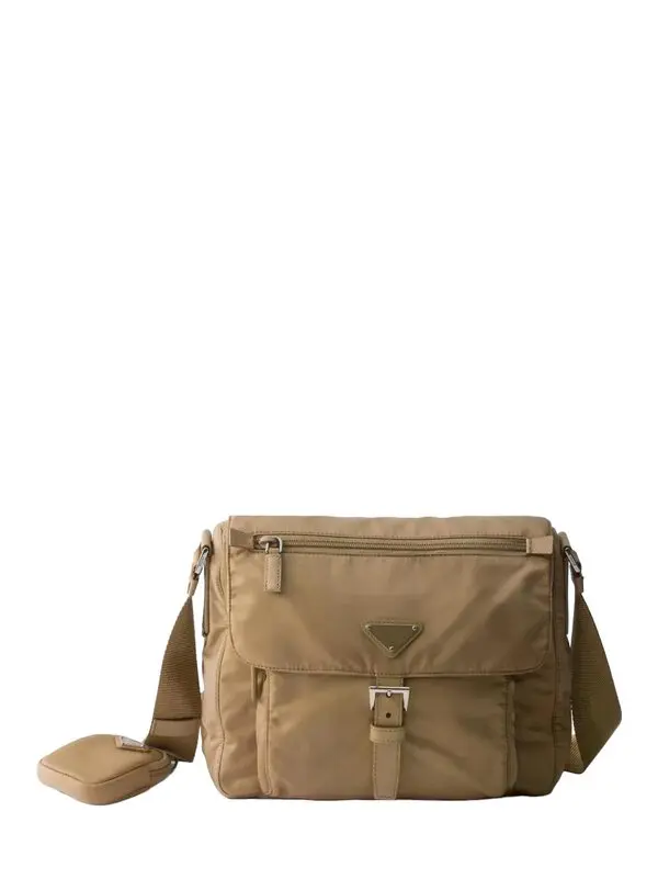 Prada Logo-plaque Shoulder Bag - Neutrals