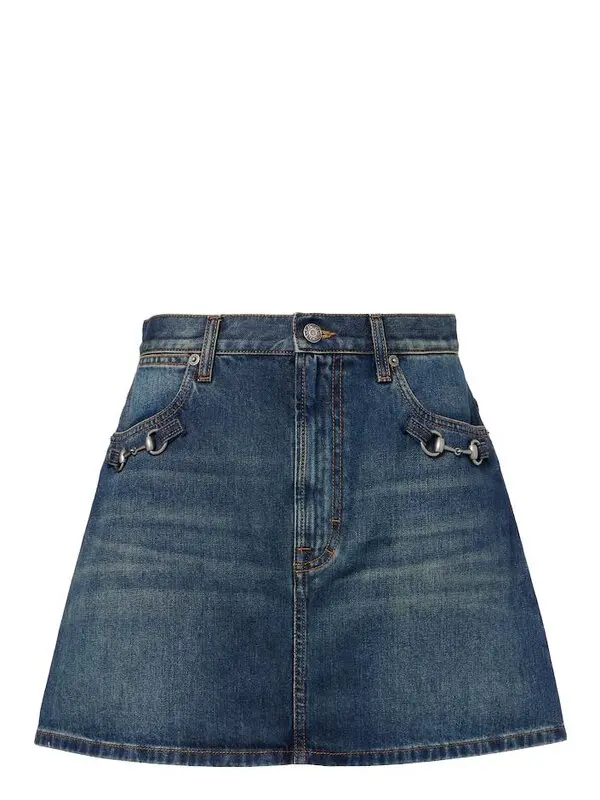 Gucci Horsebit Denim Miniskirt - Blue
