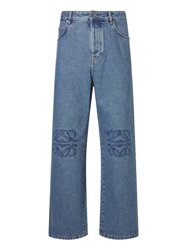 Loewe Anagram Straight Leg Jeans - Blue