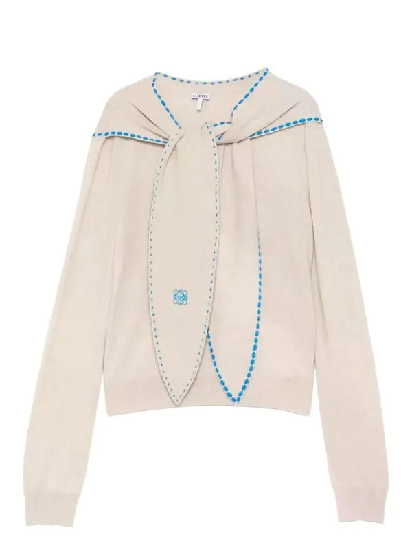 Loewe Scarf Knitted Top - Neutrals