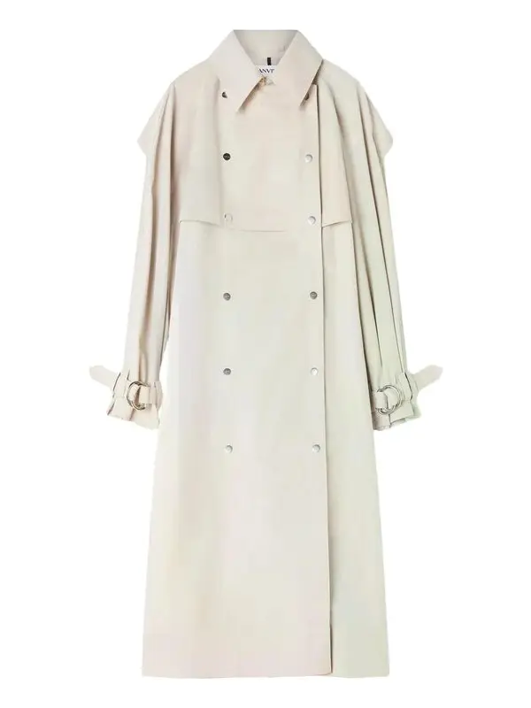 LANVIN Double-breasted Belted Coat - Neutrals