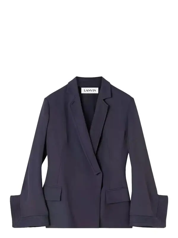 LANVIN Double-breasted Cuff-detail Blazer - Blue