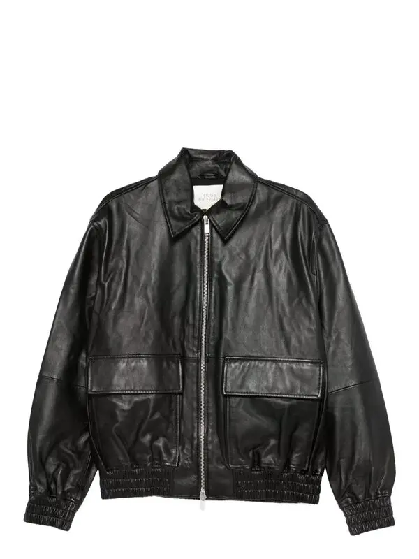 Studio Nicholson Piston Leather Jacket - Black